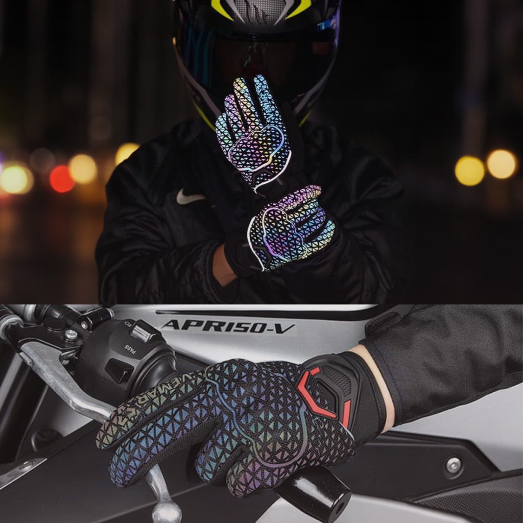 Găng Tay Biker Phản Quang Gù Cứng, Ngón Cảm ứng Cao Cấp – VEMAR VE17