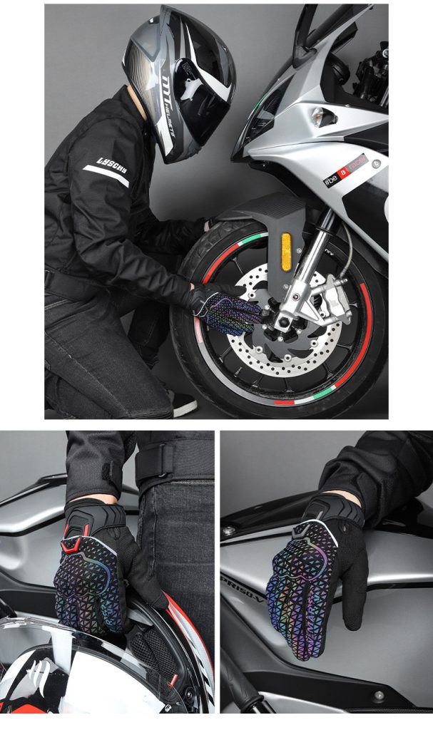 Găng Tay Biker Phản Quang Gù Cứng, Ngón Cảm ứng Cao Cấp – VEMAR VE17