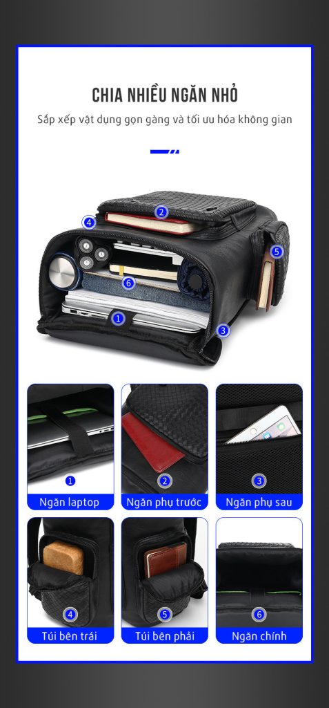 Balo Da Nam Cao Cấp, Thể Tích Lớn, đựng Laptop 15.6 Inch - MANKOO M1