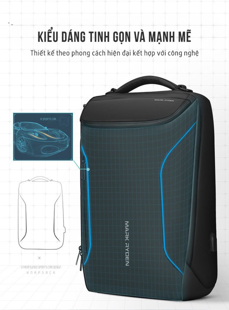 Balo Laptop Du Lịch Công Suất Lớn Cao Cấp 15.6 Inch - Mark Ryden 9031