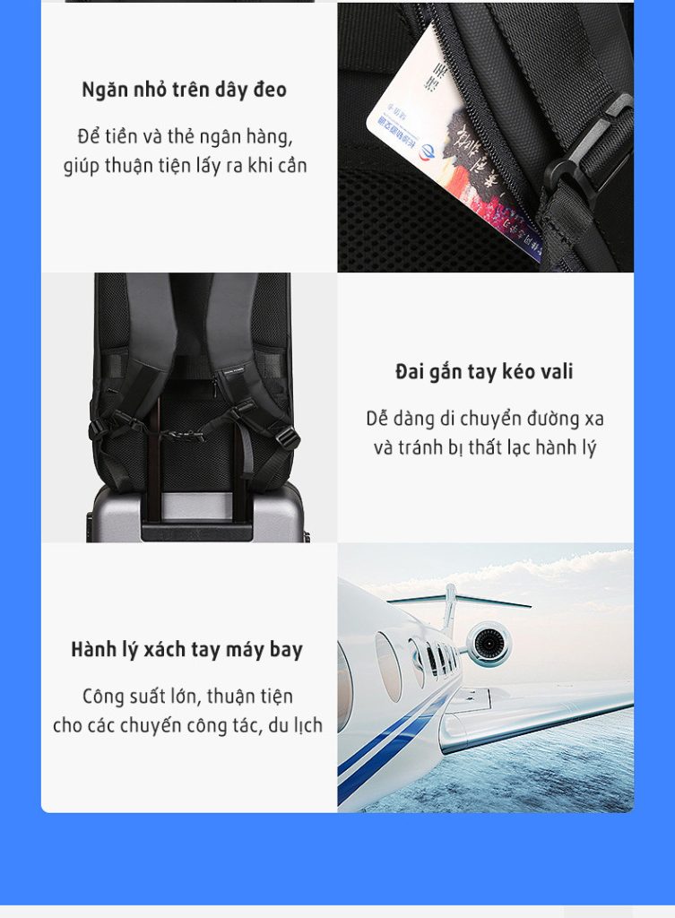 Balo Laptop Du Lịch Công Suất Lớn Cao Cấp 15.6 Inch - Mark Ryden 9031