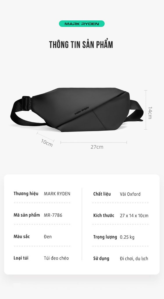 Túi Bao Tử Nam đeo Chéo Cao Cấp - Mark Ryden 7786