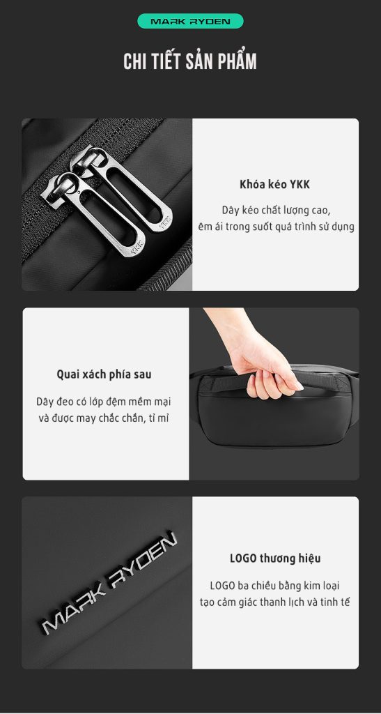 Túi Bao Tử Nam đeo Chéo Cao Cấp - Mark Ryden 7786