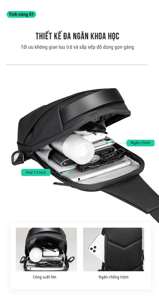 Túi đeo Chéo Nam Cao Cấp - Mark Ryden 8518