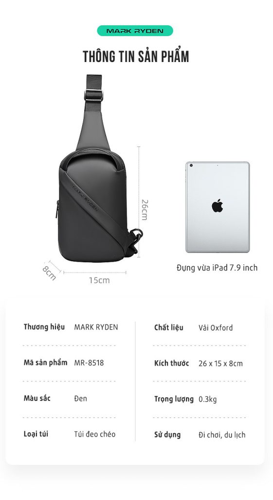Túi đeo Chéo Nam Cao Cấp - Mark Ryden 8518