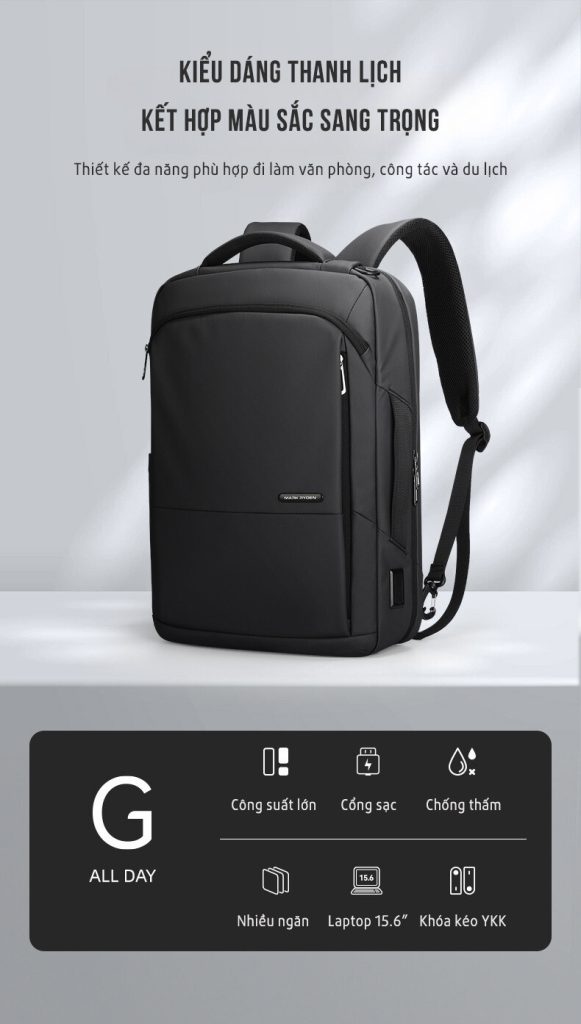 Balo Laptop Công Sở Cao Cấp 15.6 Inch - Mark Ryden 9533